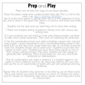 Writing Activities: Roll'n Write Winter - Sharing Kindergarten