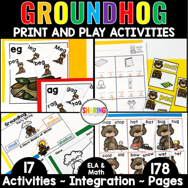 Groundhog Day Activities, Writing, Math and more! - Sharing Kindergarten