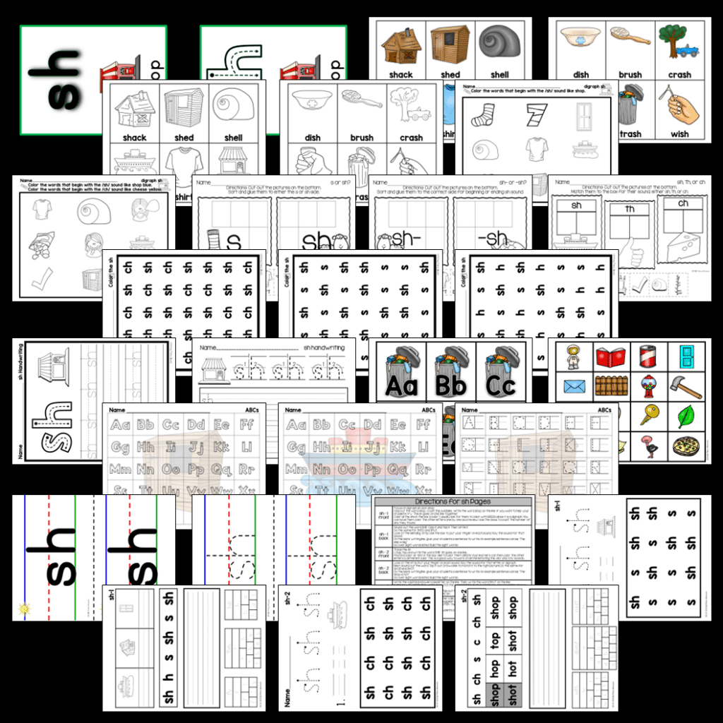 Digraph Activities SH Printables and Activities Consonant Digraph SH ...