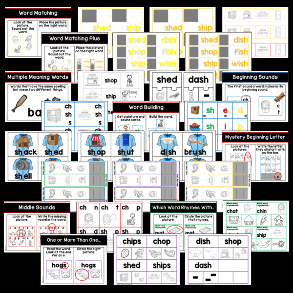 Digraph Activities SH Printables and Activities Consonant Digraph SH ...