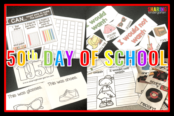 Easy Prep Fun for the 50th Day of School - Sharing Kindergarten