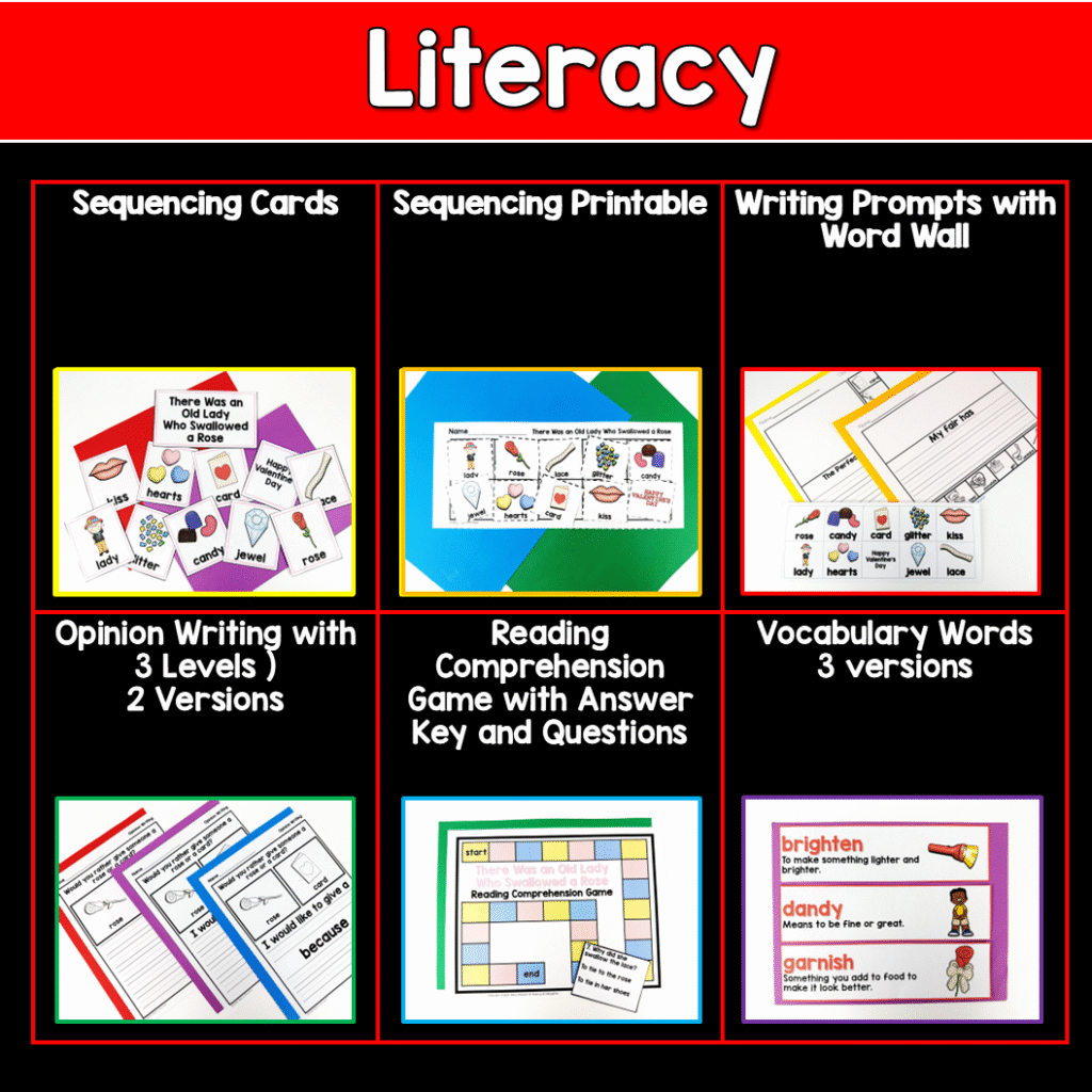 There Was an Old Lady Who Swallowed a Rose Literacy and Math - Sharing ...