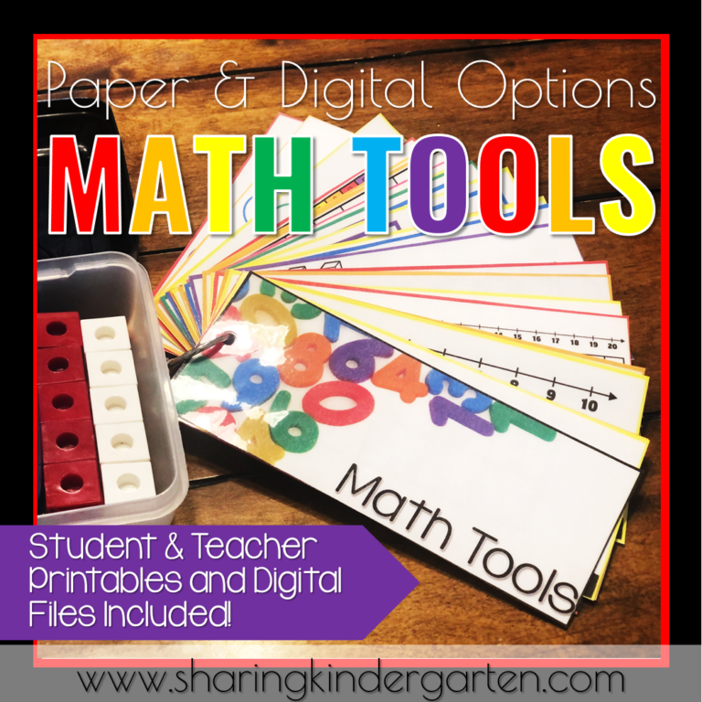 Math Tools Paper & Digital Learning Tools - Sharing Kindergarten