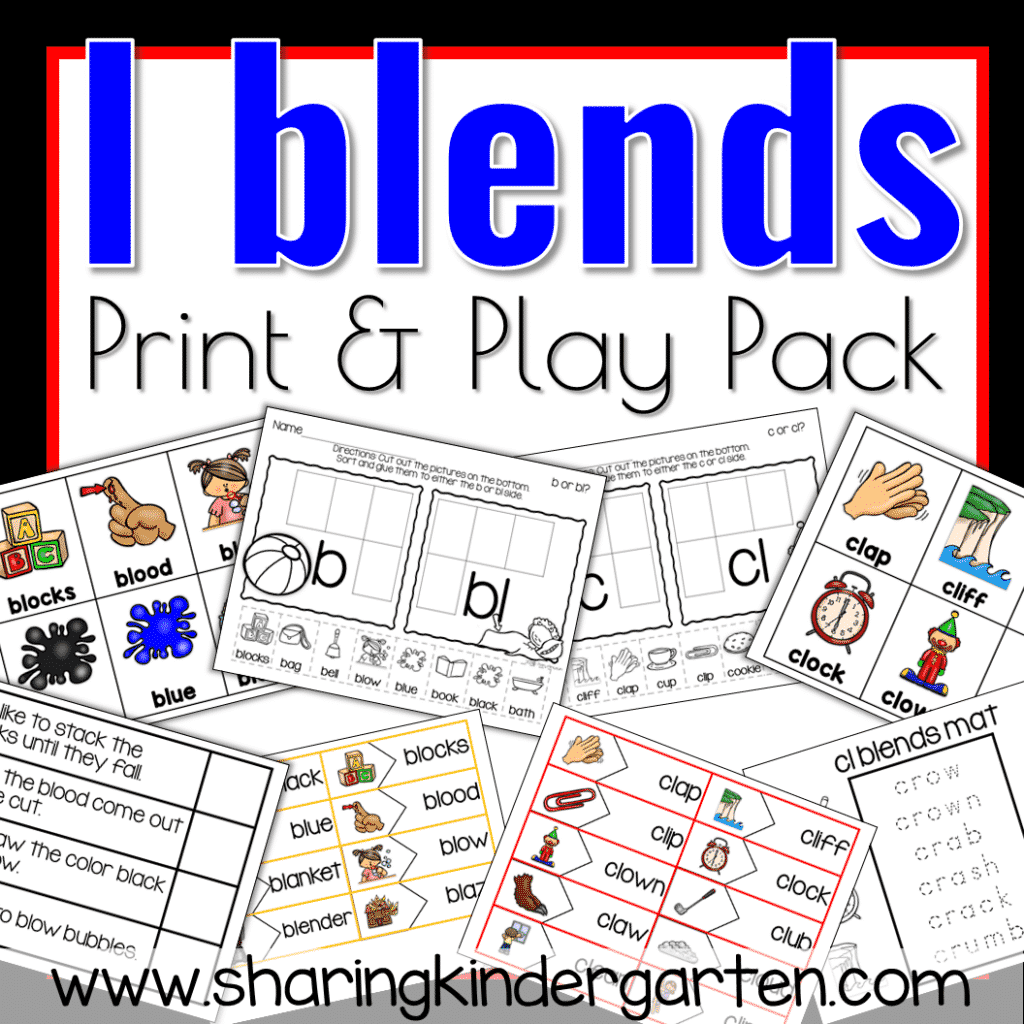 L Blends: Print & Play - Sharing Kindergarten