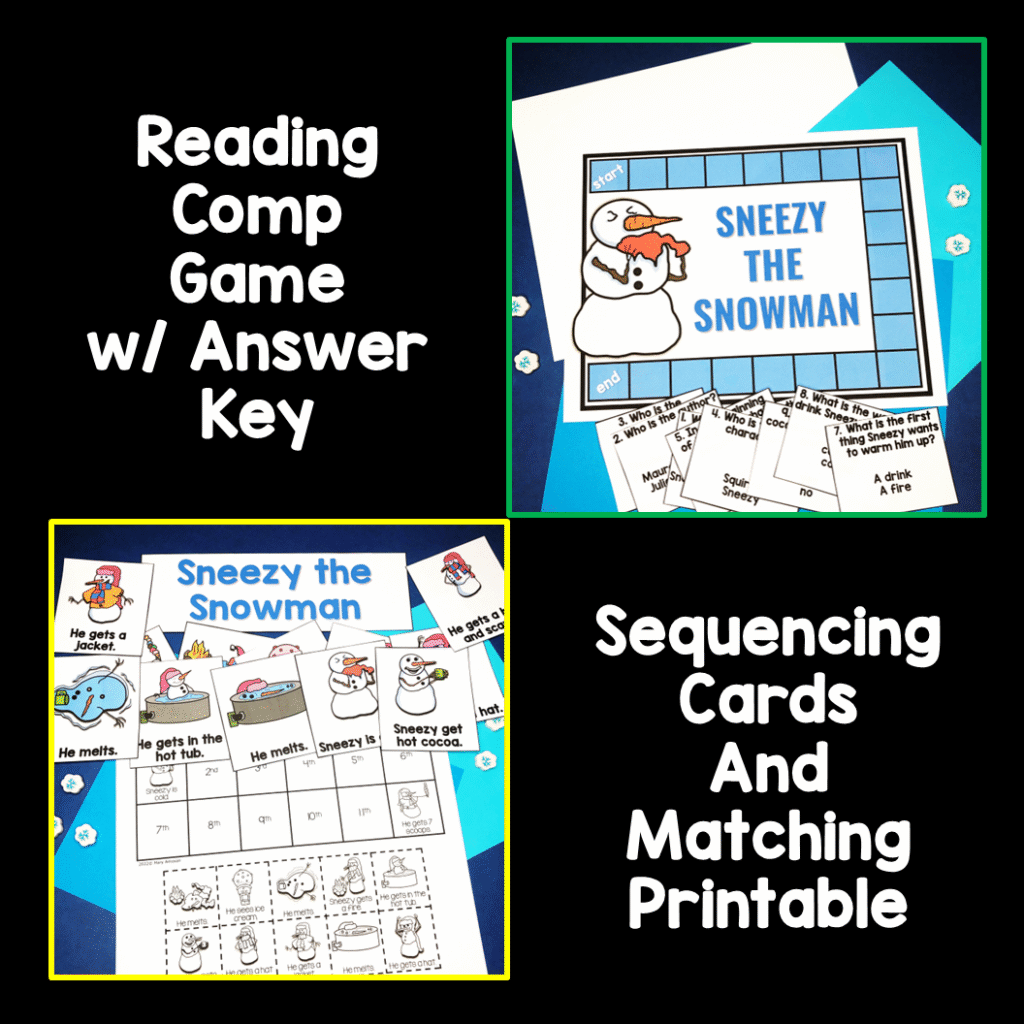 Sneezy the Snowman Printables and Activities - Sharing Kindergarten