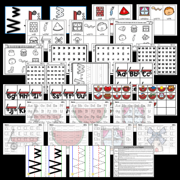 Letter Ww Activities Structured Literacy OG Printables Center Kinder ...