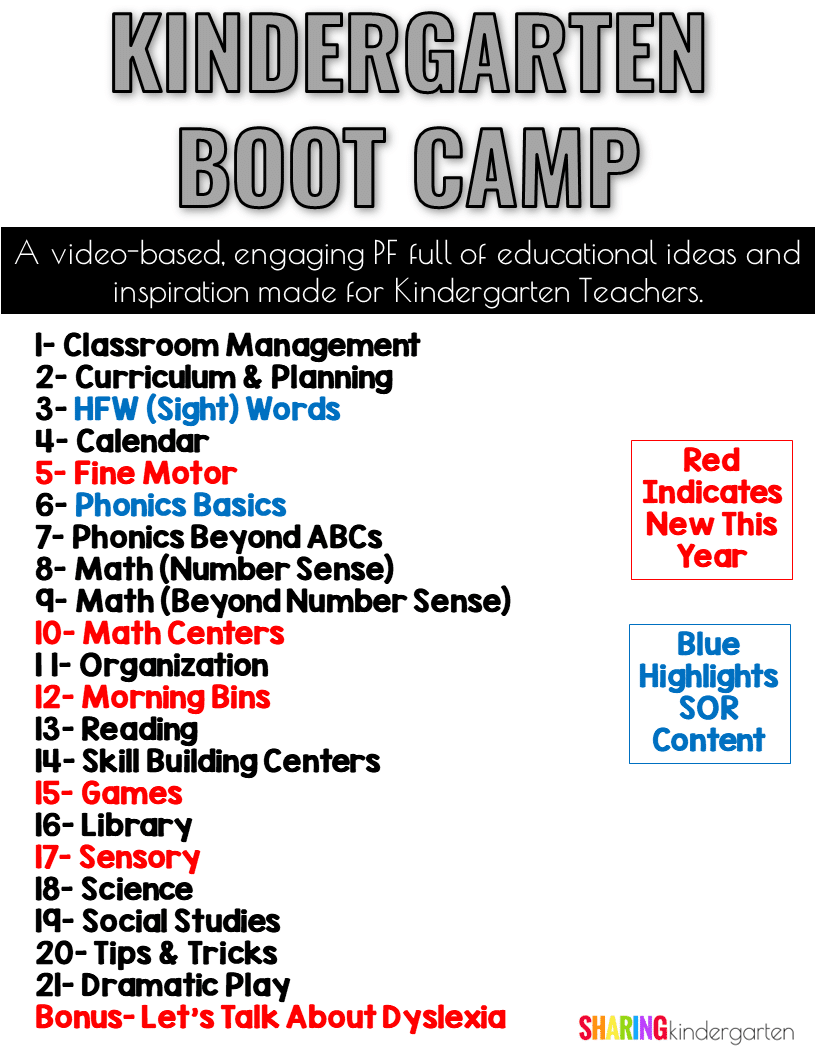 Kindergarten Boot Camp - Sharing Kindergarten