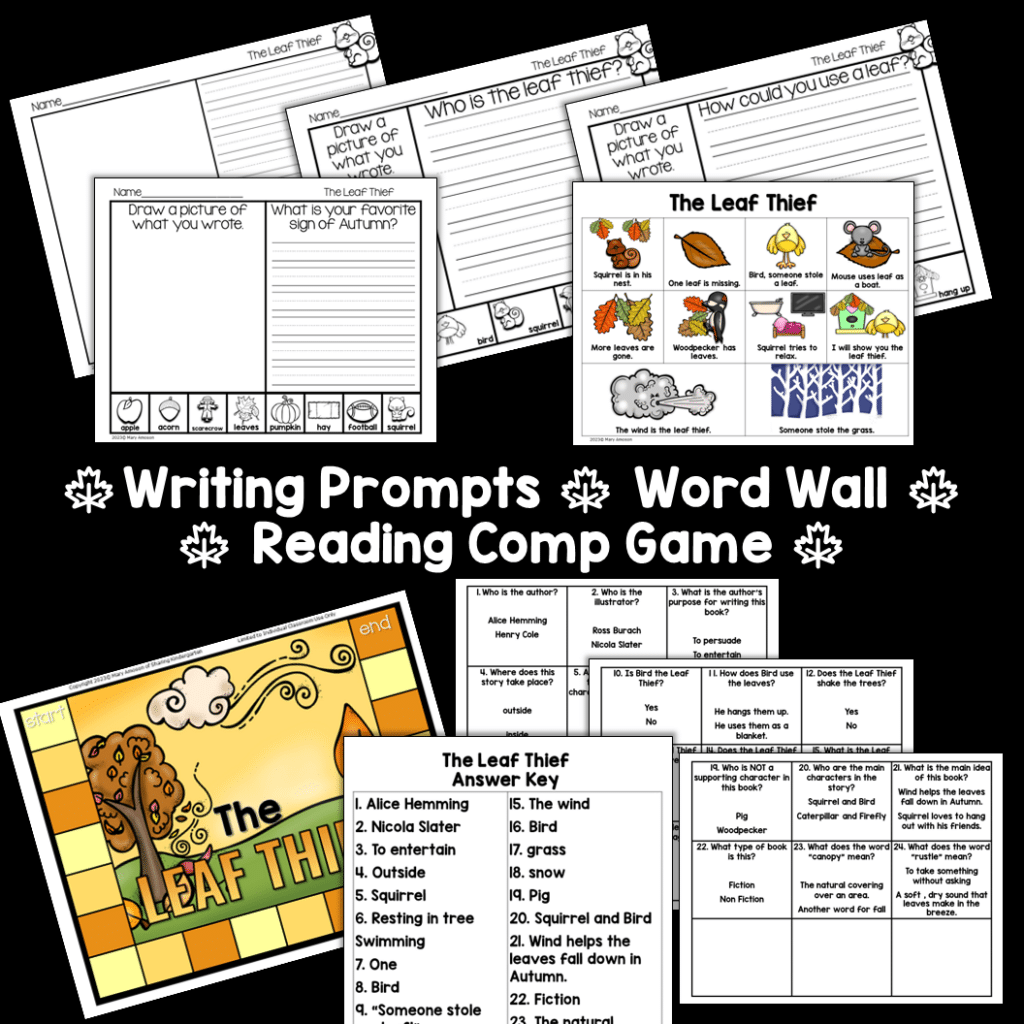 The Leaf Thief Book Companion and Printables - Sharing Kindergarten
