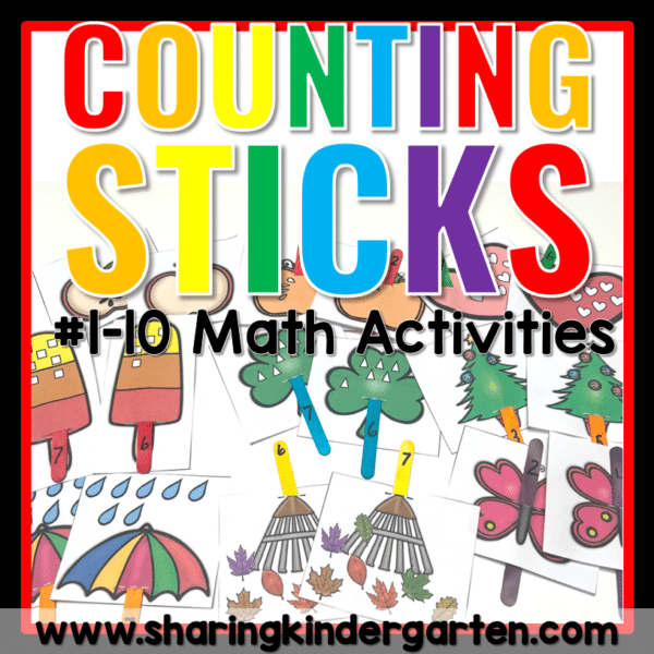 Counting to 10 Math Counting Sticks Activity 10 Sets of Count and Match ...