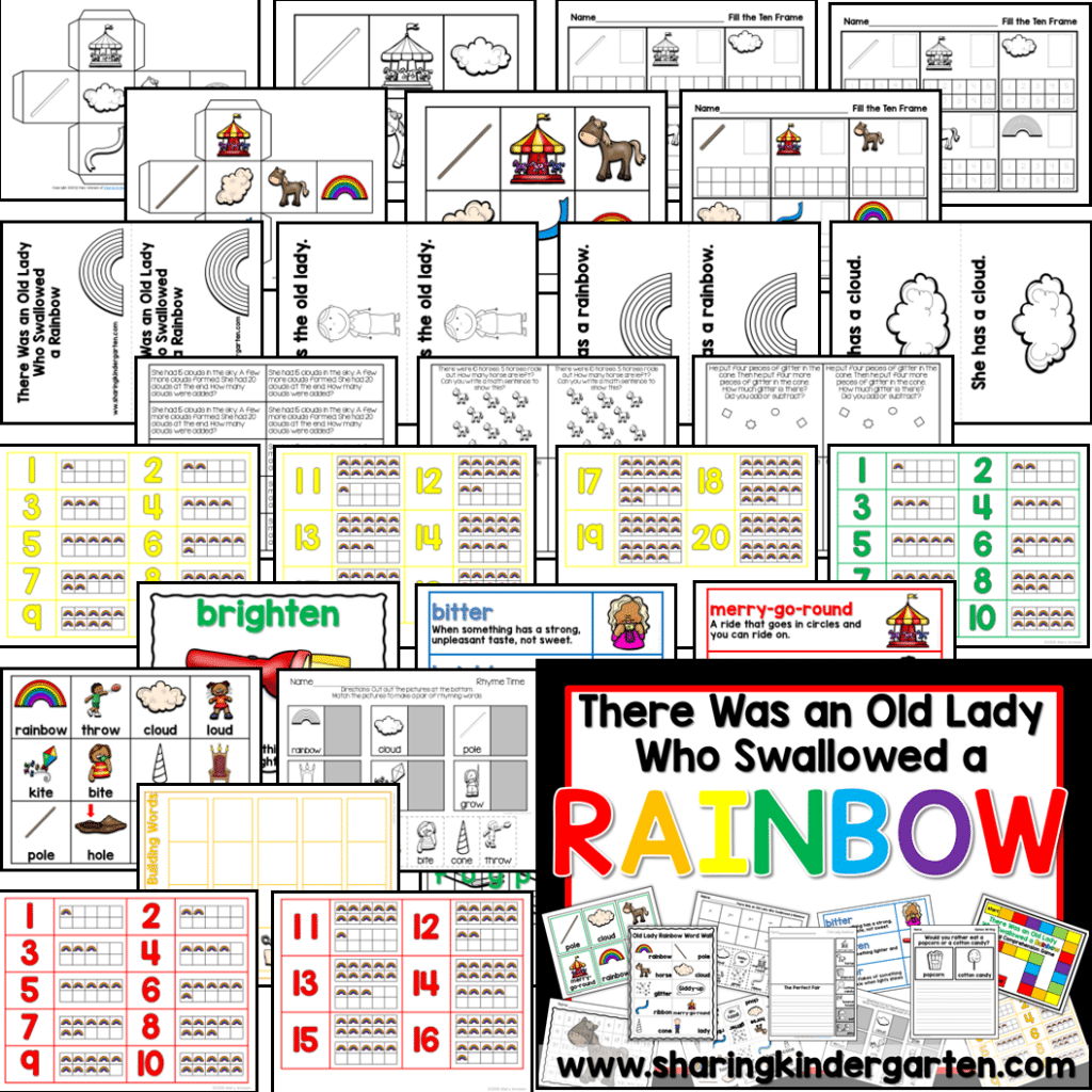 There Was an Old Lady Who Swallowed a Rainbow Sequencing, Activities ...